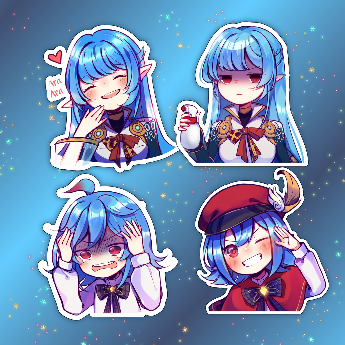 Leaflit & Asari 3" Emote Stickers – Angel's Sword Guild Shop